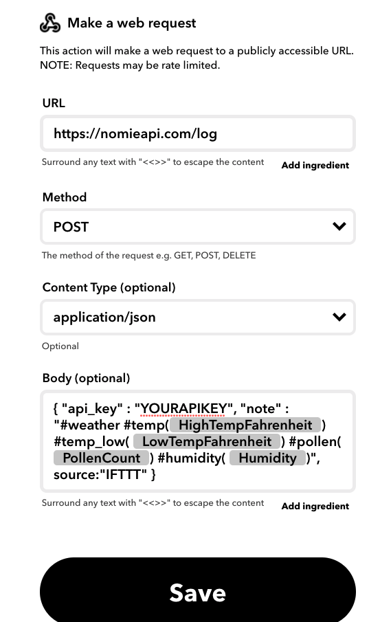 Pulling weather data into the app automatically : r/nomie